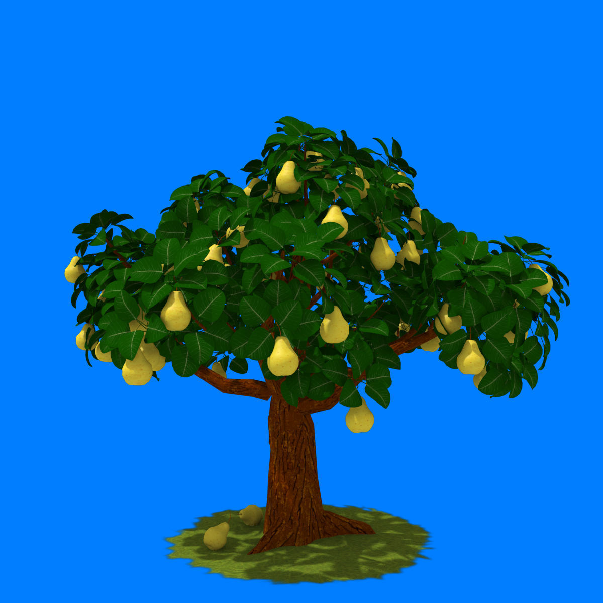 Cartoon Pear Tree 3D model | CGTrader