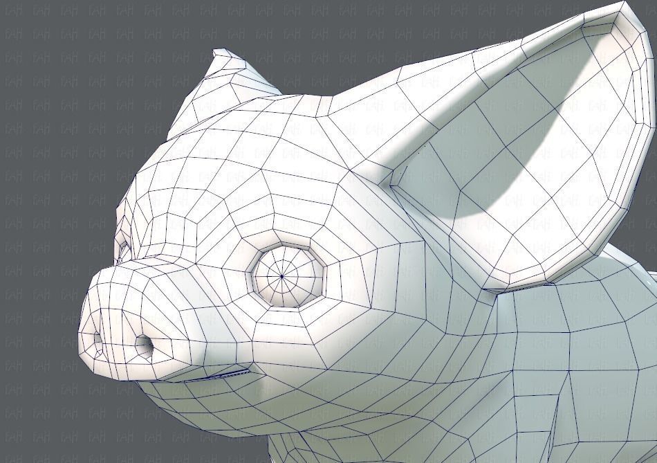3D model Pig cartoon VR / AR / low-poly | CGTrader