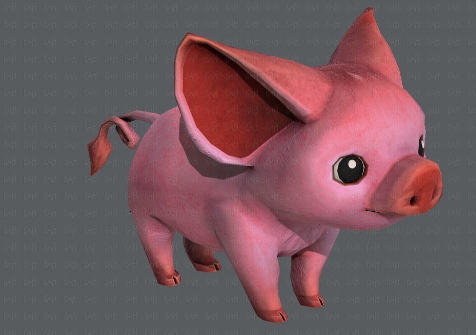 3D model Pig cartoon VR / AR / low-poly | CGTrader