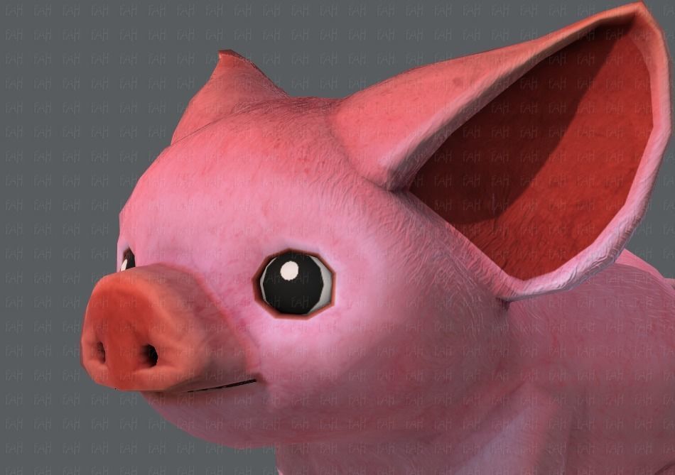 3D model Pig cartoon VR / AR / low-poly | CGTrader