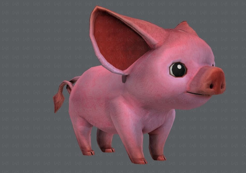 3D model Pig cartoon VR / AR / low-poly | CGTrader