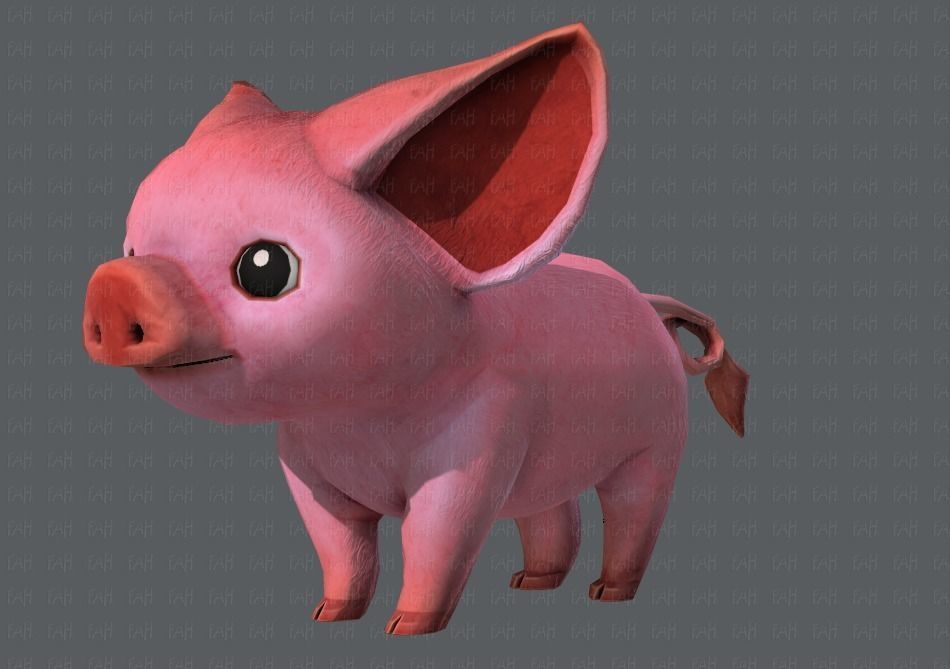 3D model Pig cartoon VR / AR / low-poly | CGTrader