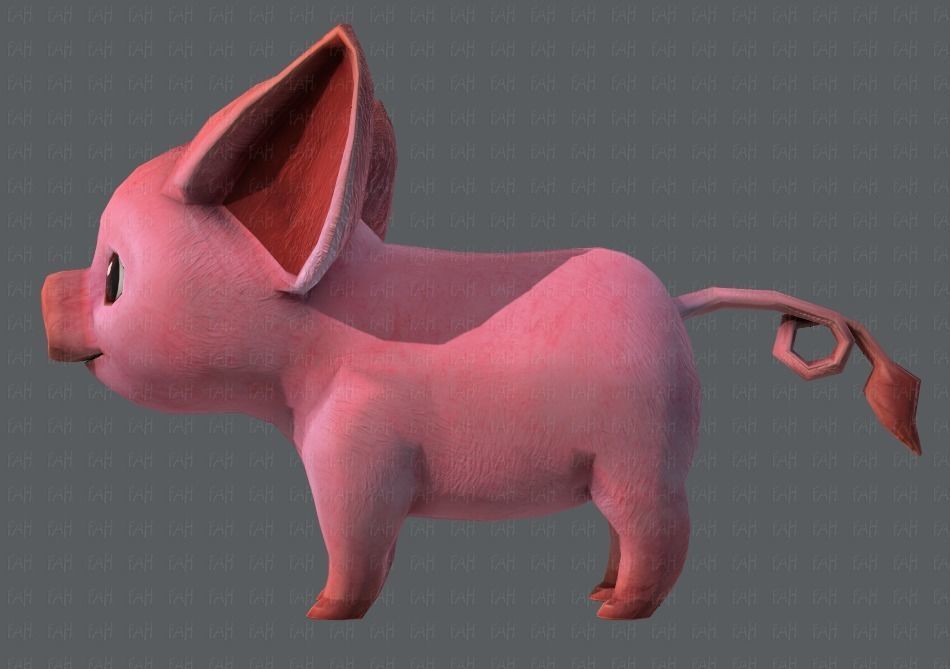 3D model Pig cartoon VR / AR / low-poly | CGTrader