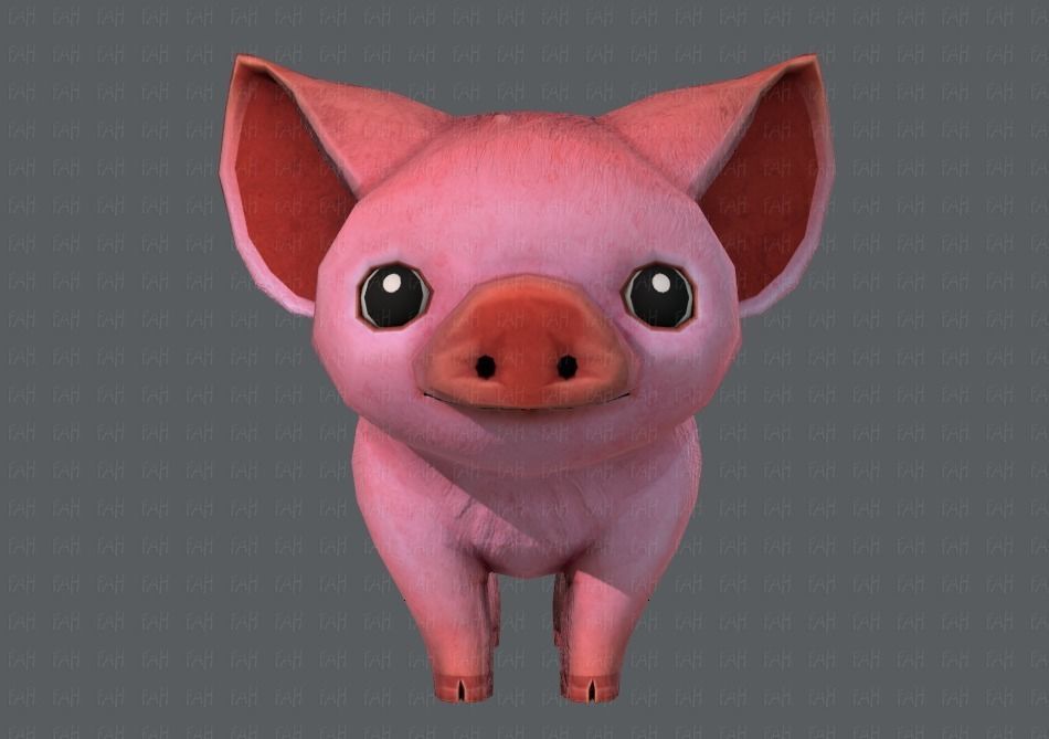 3D model Pig cartoon VR / AR / low-poly | CGTrader