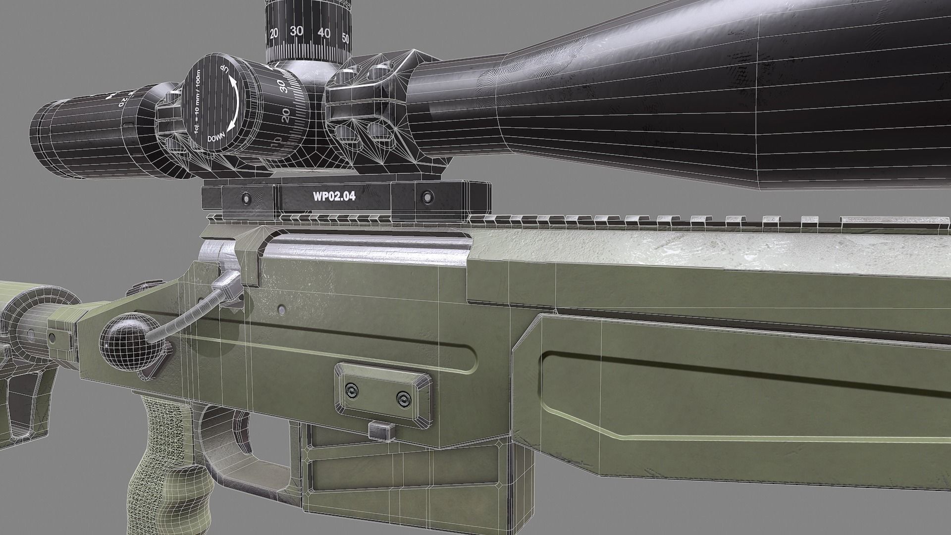3D model VSV-338 new russian military sniper rifle 4k VR / AR / low ...