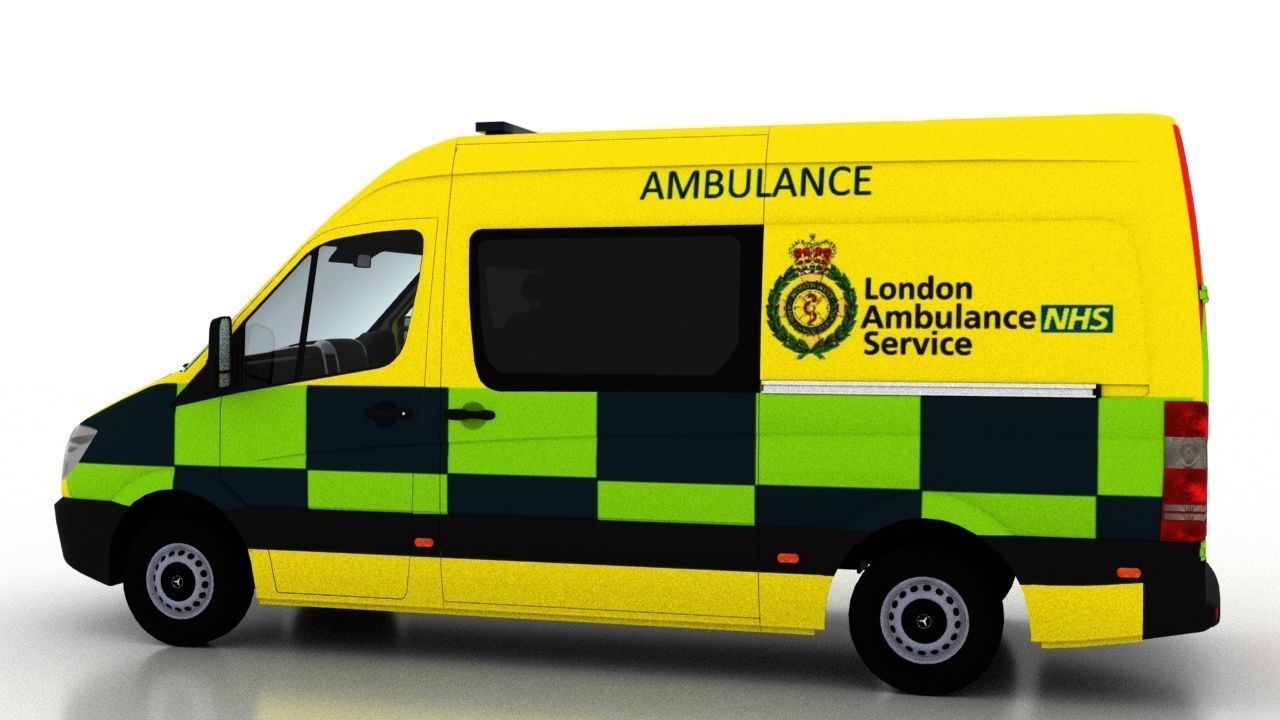 Mercedes Benz Sprinter L2H2 2009 England Ambulance UK 3D model | CGTrader