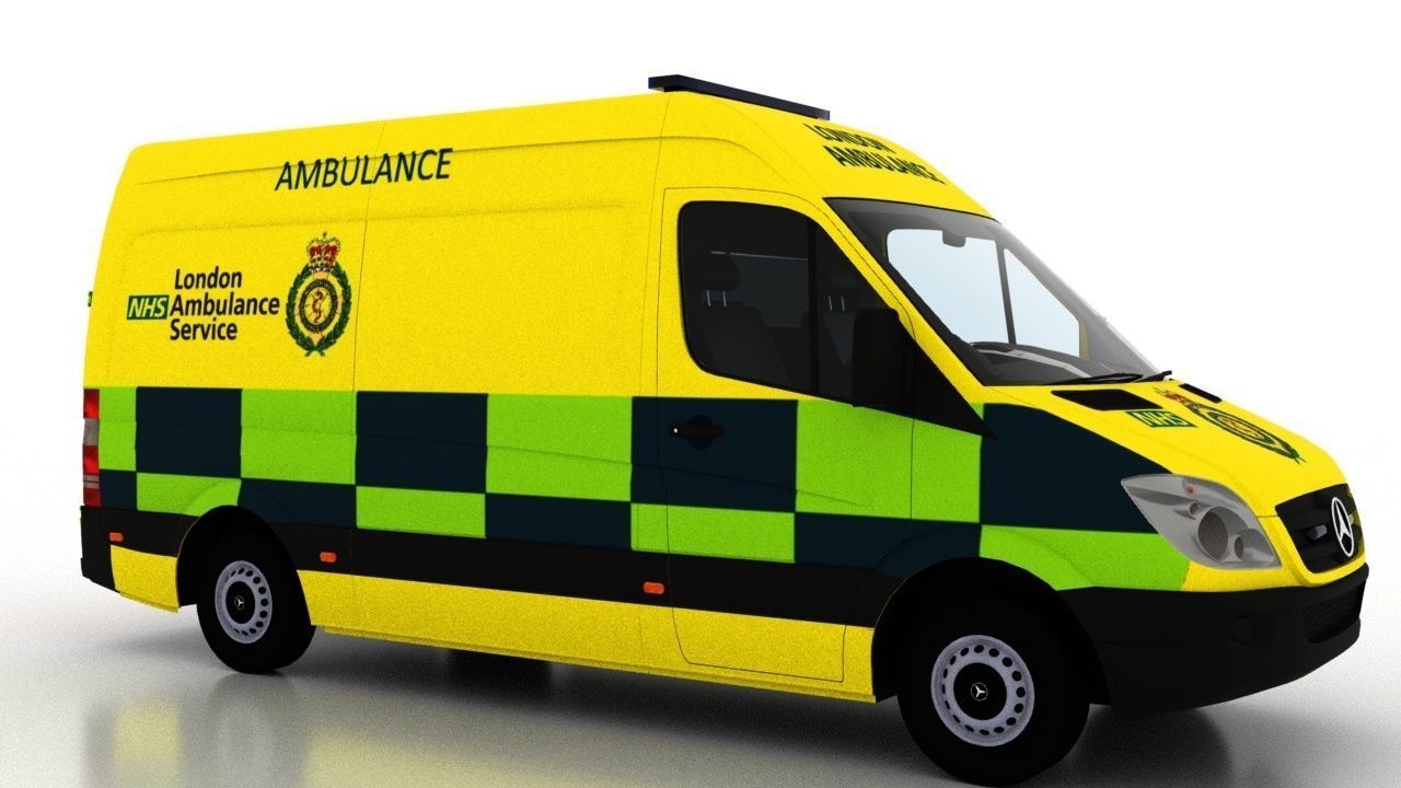 Mercedes Benz Sprinter L2H2 2009 England Ambulance UK 3D model | CGTrader