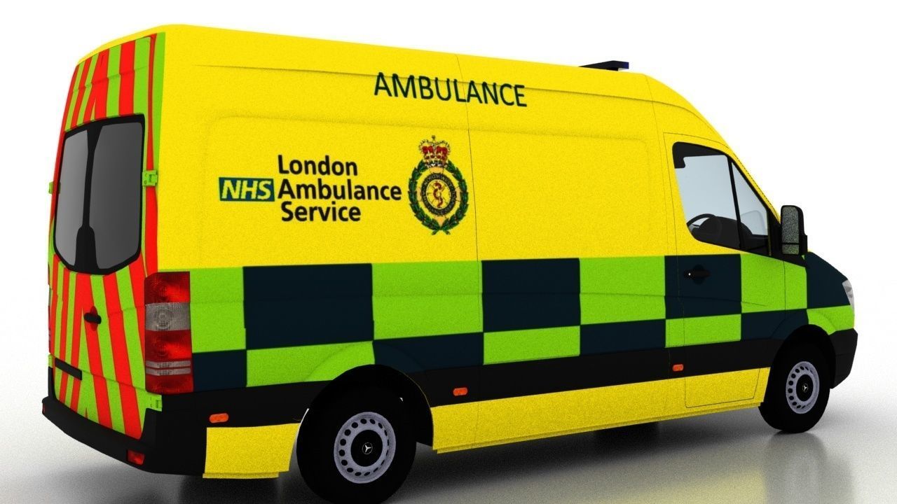 Mercedes Benz Sprinter L2H2 2009 England Ambulance UK 3D model | CGTrader