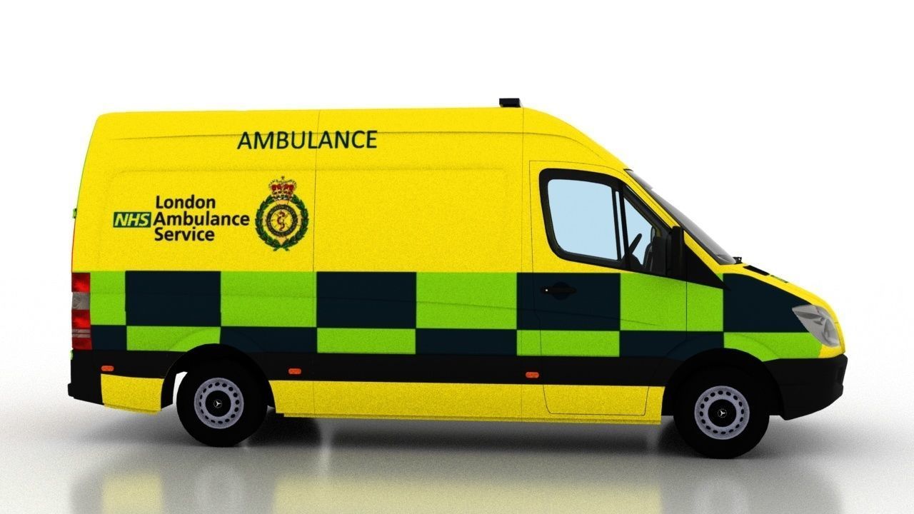 Mercedes Benz Sprinter L2H2 2009 England Ambulance UK 3D model | CGTrader