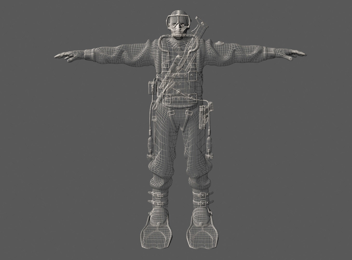 Military frogman 3D model rigged | CGTrader