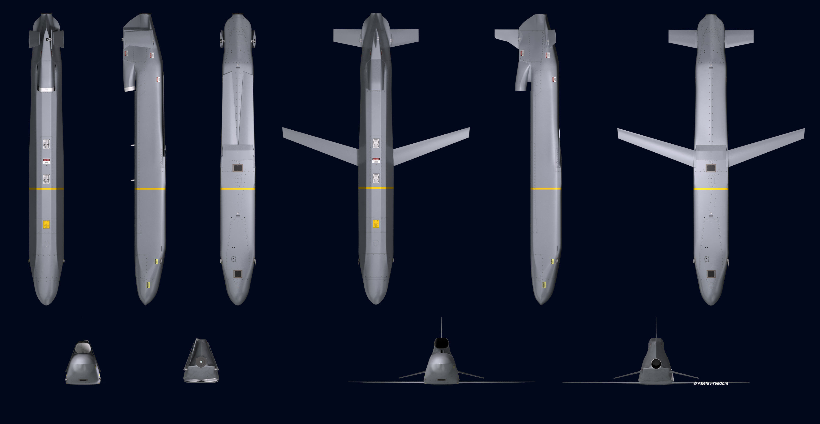 AGM-86B Cruise Missile 3D model animated | CGTrader