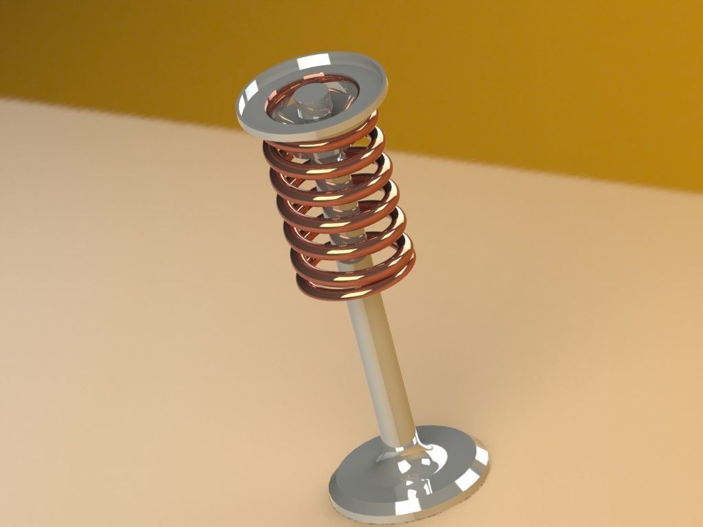 Valve metal spiral spring free 3D model | CGTrader