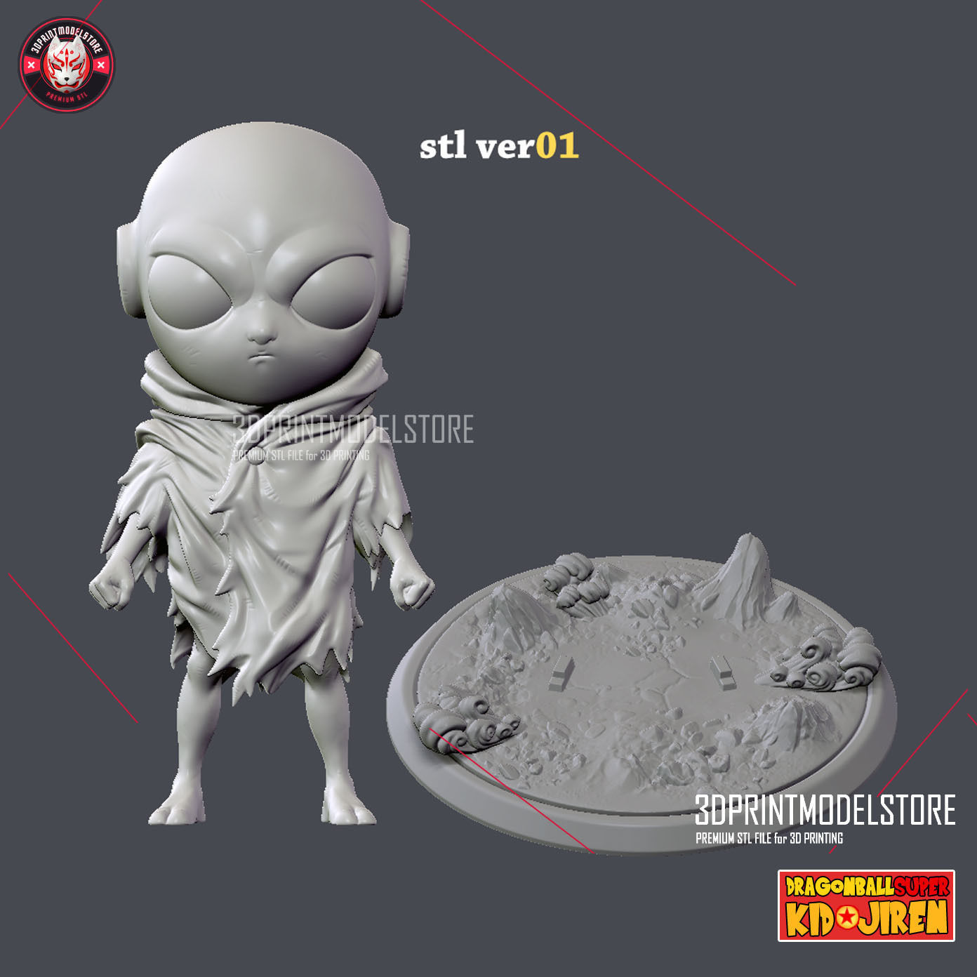 Kid Jiren Statue Dragon Ball Super Miniature Sculpture 3D model 3D ...