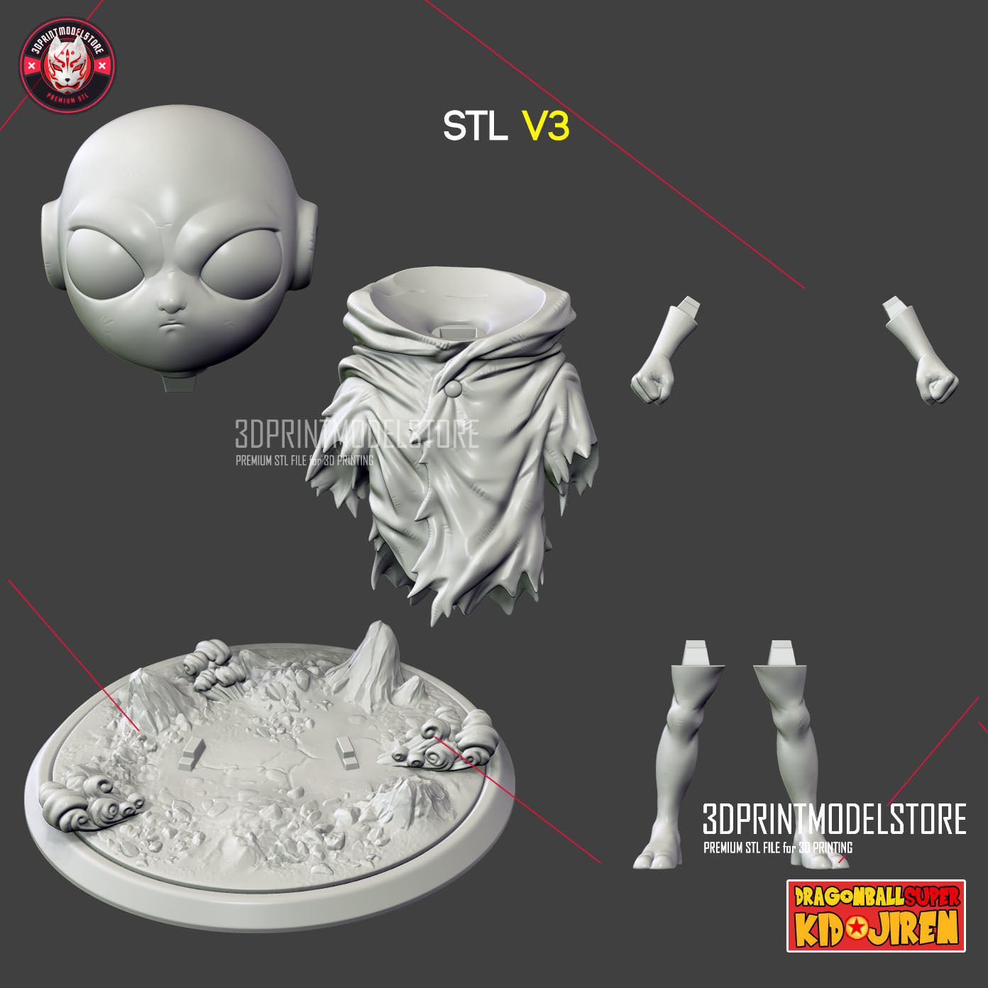 Kid Jiren Statue Dragon Ball Super Miniature Sculpture 3D model 3D ...
