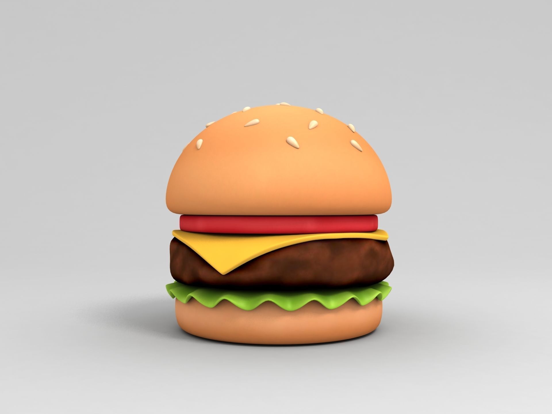 Cartoon Burger 3D model | CGTrader