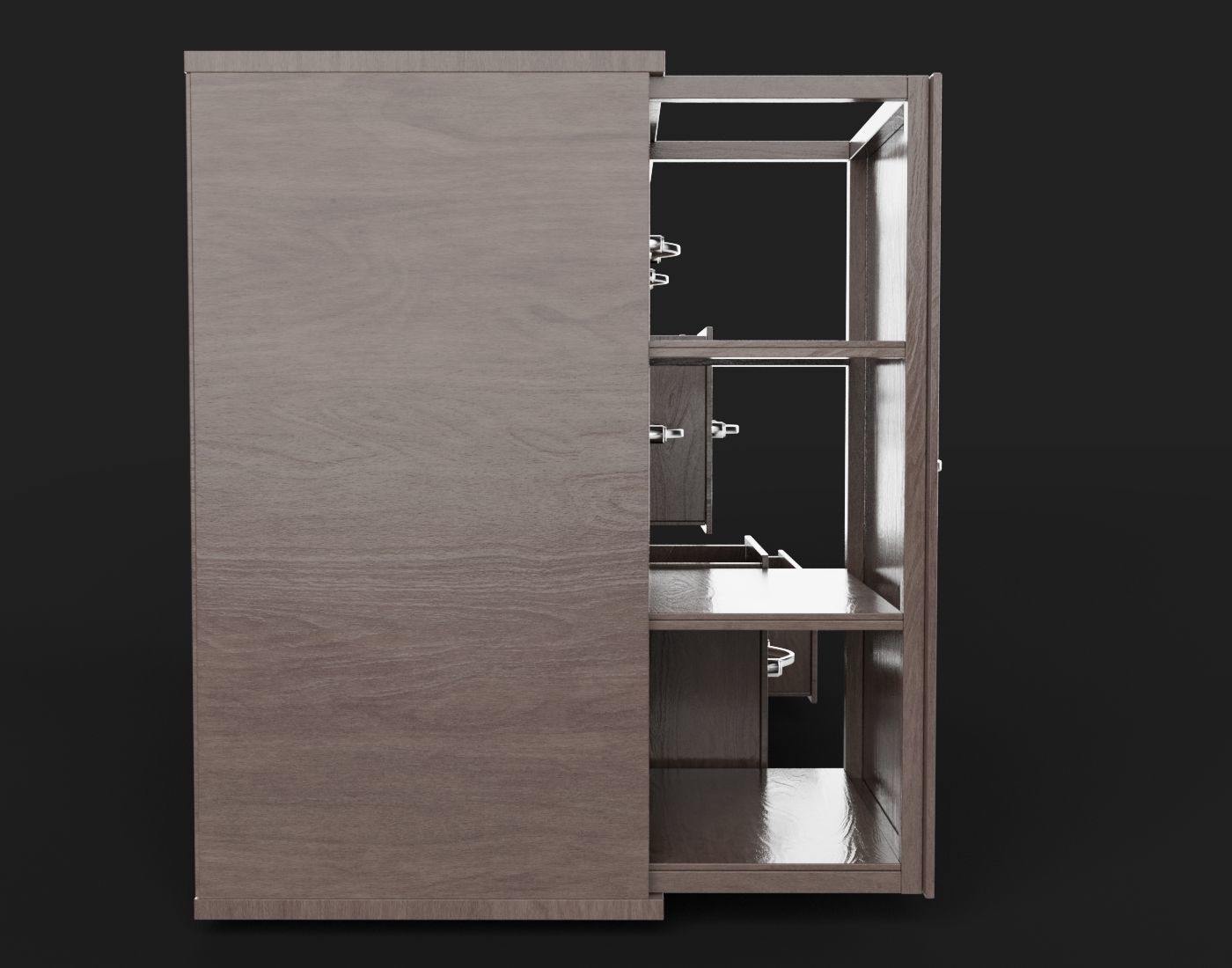 Dark Cabinet 3D model rigged | CGTrader