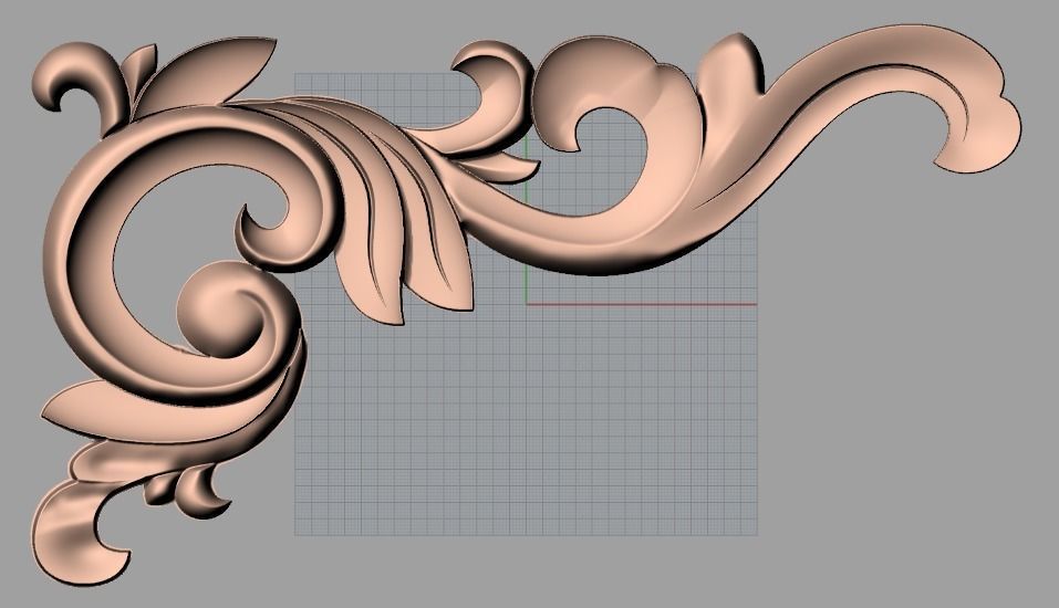Furniture Decorative Corner Flower 3d Stl Model For Cnc E873 3d Model