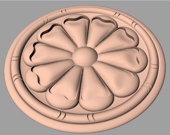 Furniture decoration round flower 3D STL model for CNC E946 3D model ...