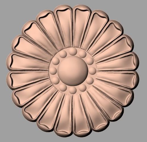 Furniture decoration round flower 3D STL model for CNC E911 3D model ...