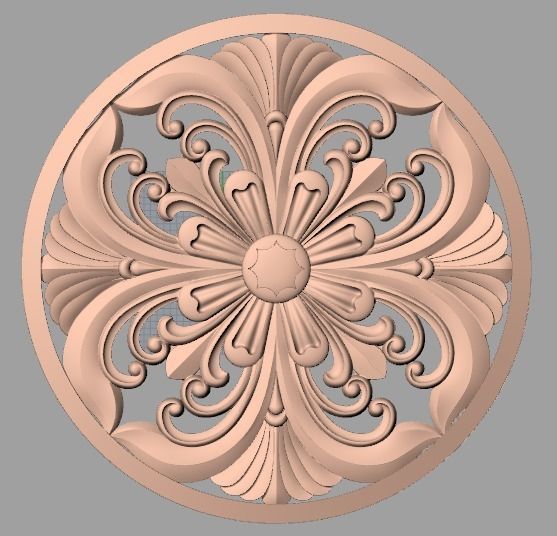 Furniture decoration round flower 3D STL model for CNC E910 3D model ...