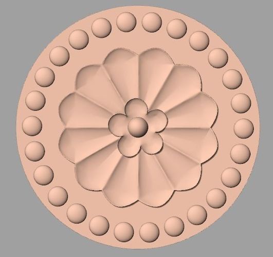 Furniture decoration round flower 3D STL model for CNC E901 3D model ...