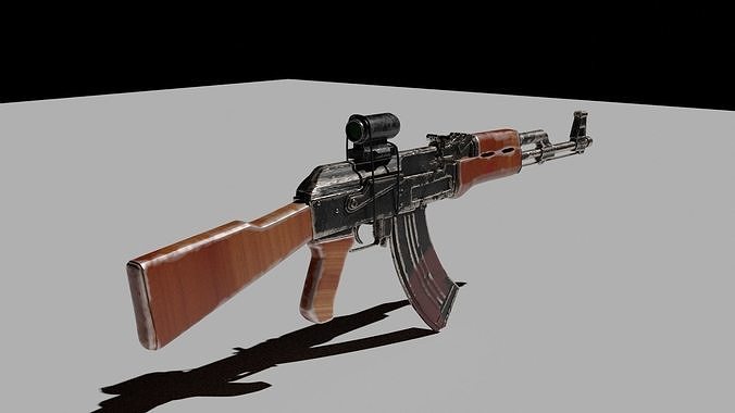 old AK47 WITH SCOPE free 3D model | CGTrader