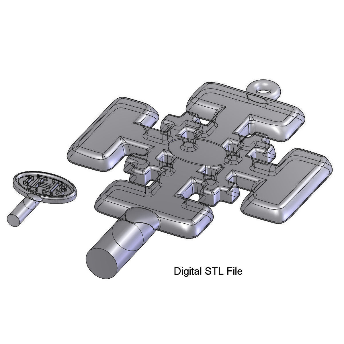 Jerusalem Cross with Jesus monogram IHS 3D model 3D printable | CGTrader