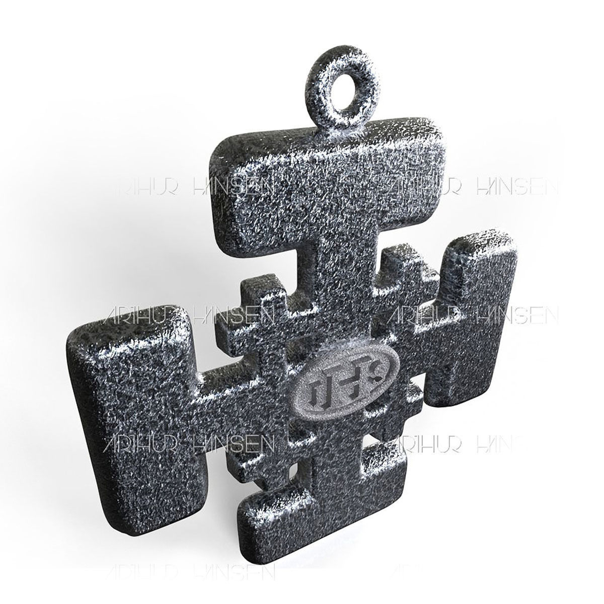 Jerusalem Cross with Jesus monogram IHS 3D Model 3D printable OBJ STL ...