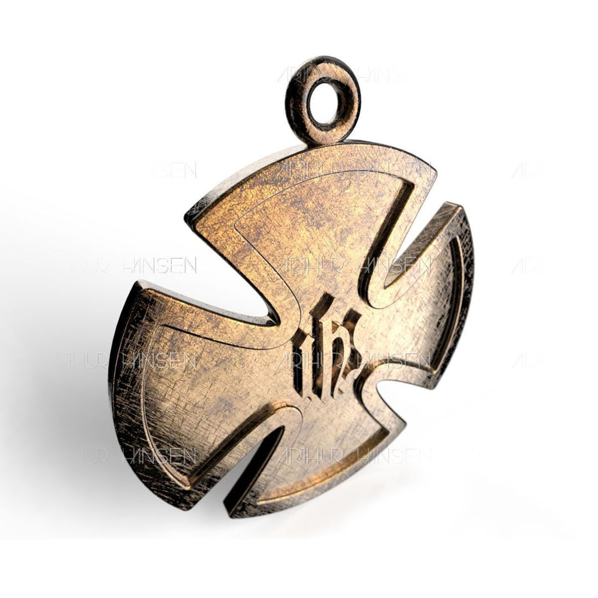 Maltese Cross with Jesus monogram IHS 3D model 3D printable | CGTrader