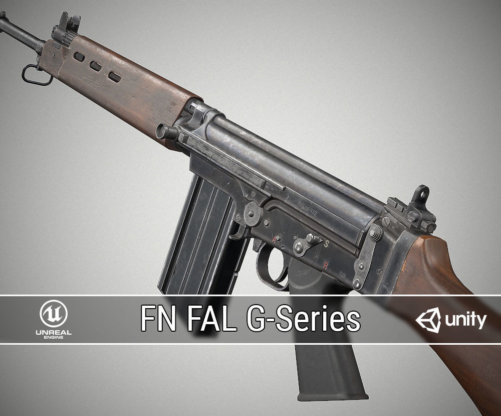 3D model PBR FN FAL G-Series VR / AR / low-poly | CGTrader