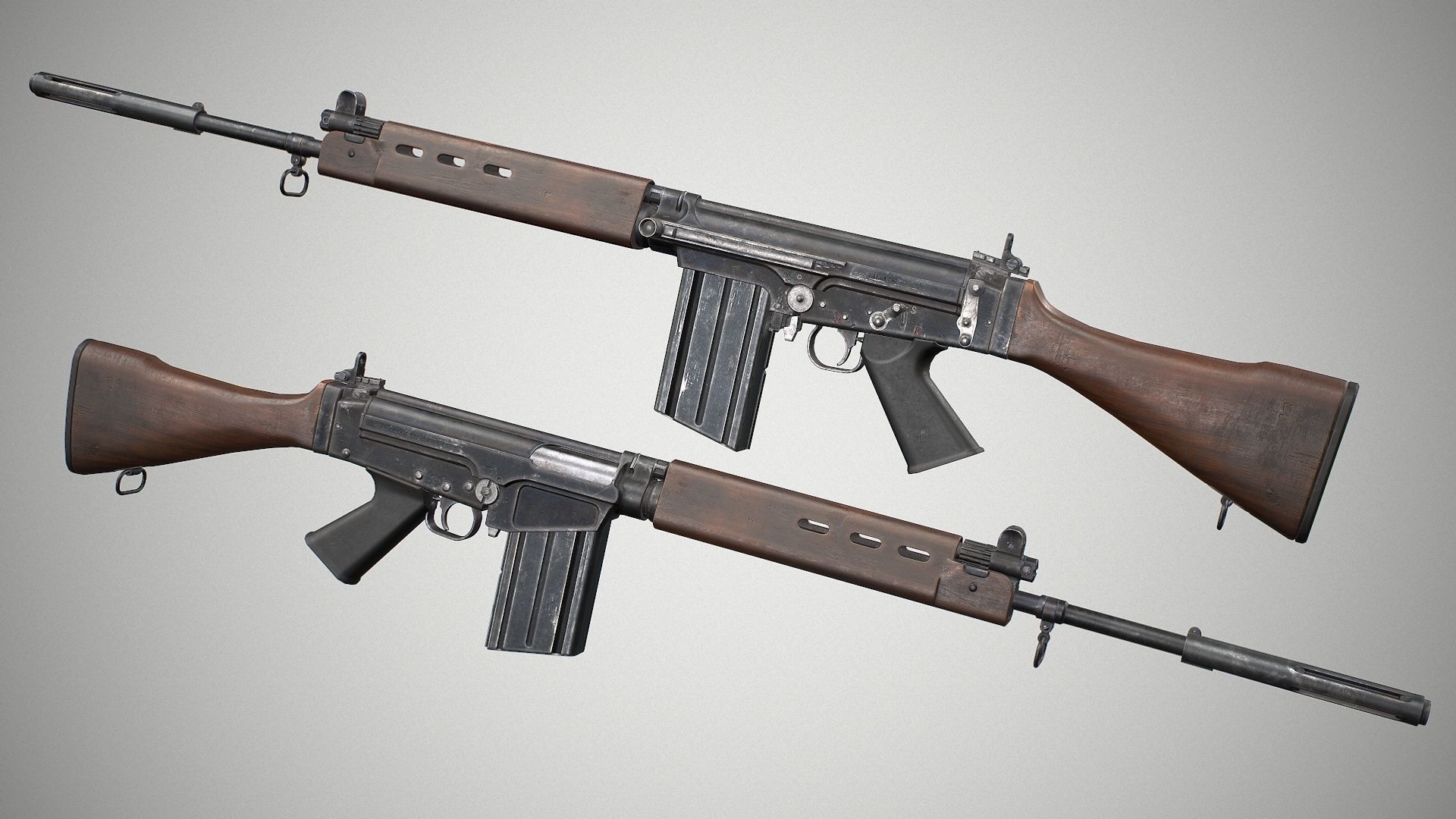 3D model PBR FN FAL G-Series VR / AR / low-poly | CGTrader