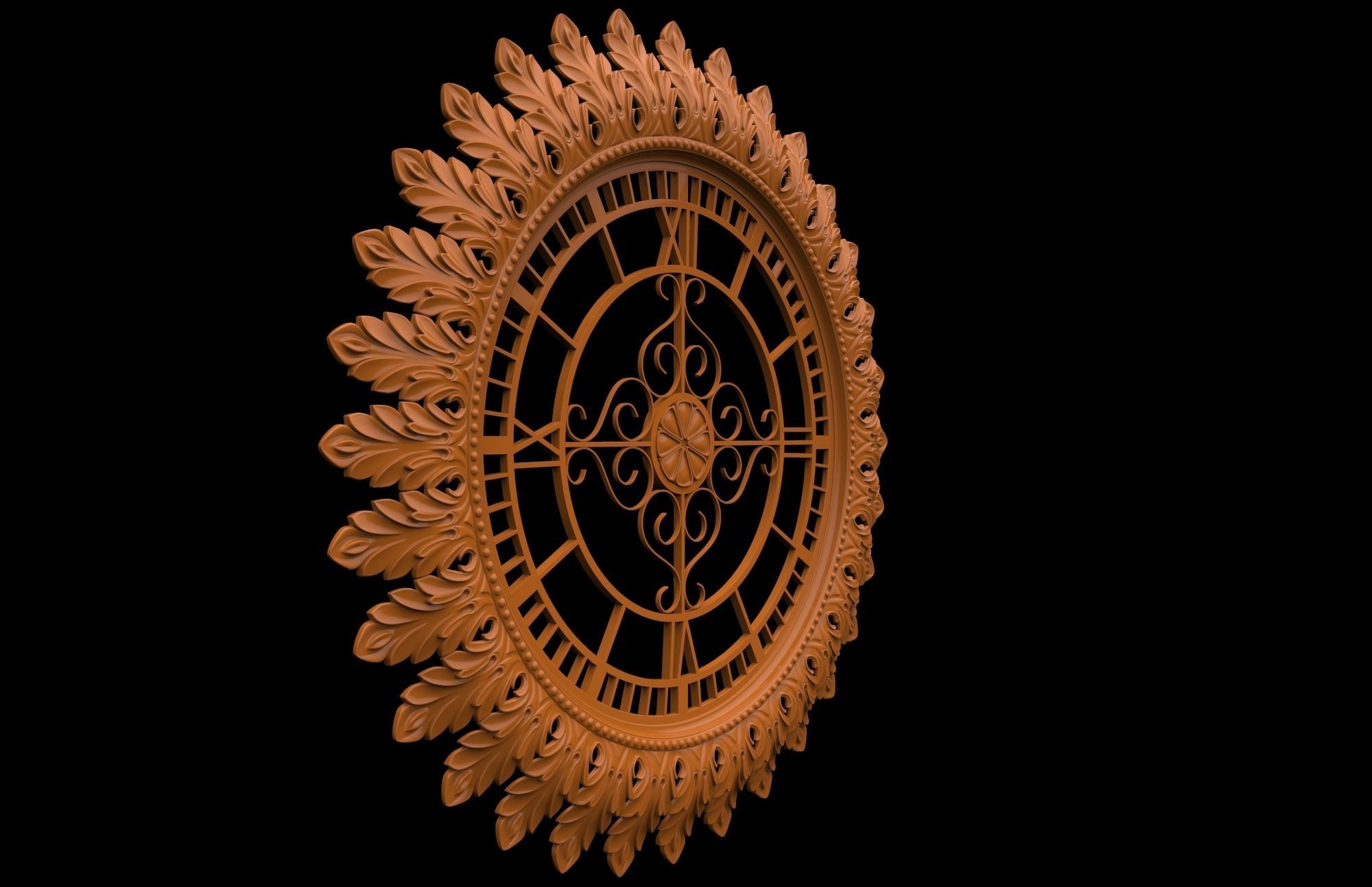 Carved CNC 3D print model of wall clock 3D model 3D printable | CGTrader