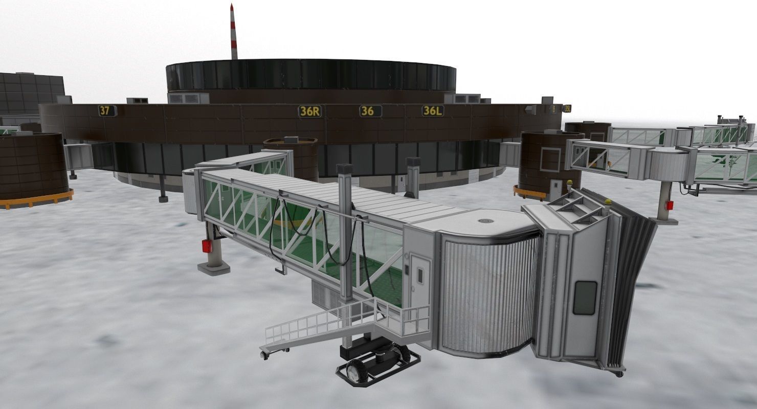3D model EGKK South Terminal Gallery VR / AR / low-poly | CGTrader