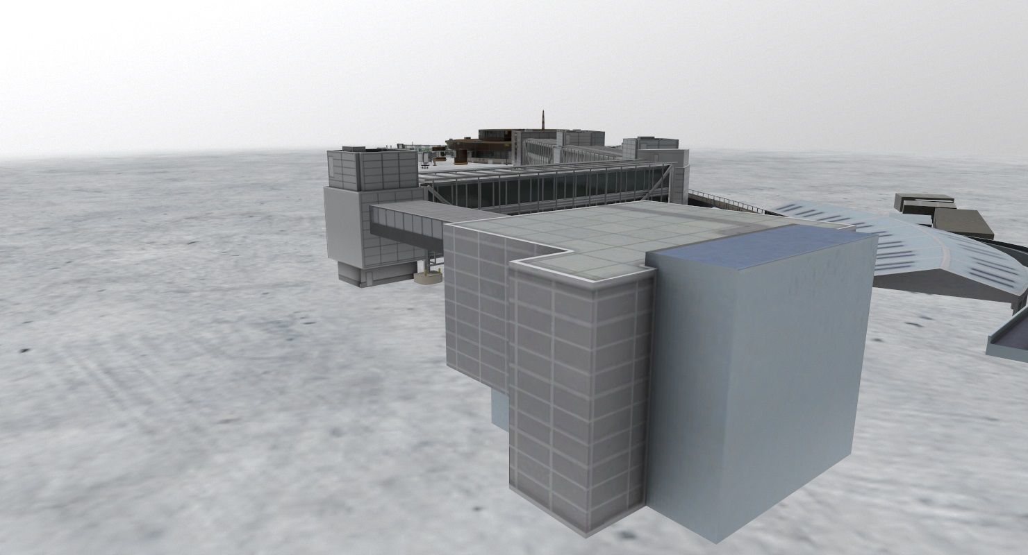 3D model EGKK South Terminal Gallery VR / AR / low-poly | CGTrader