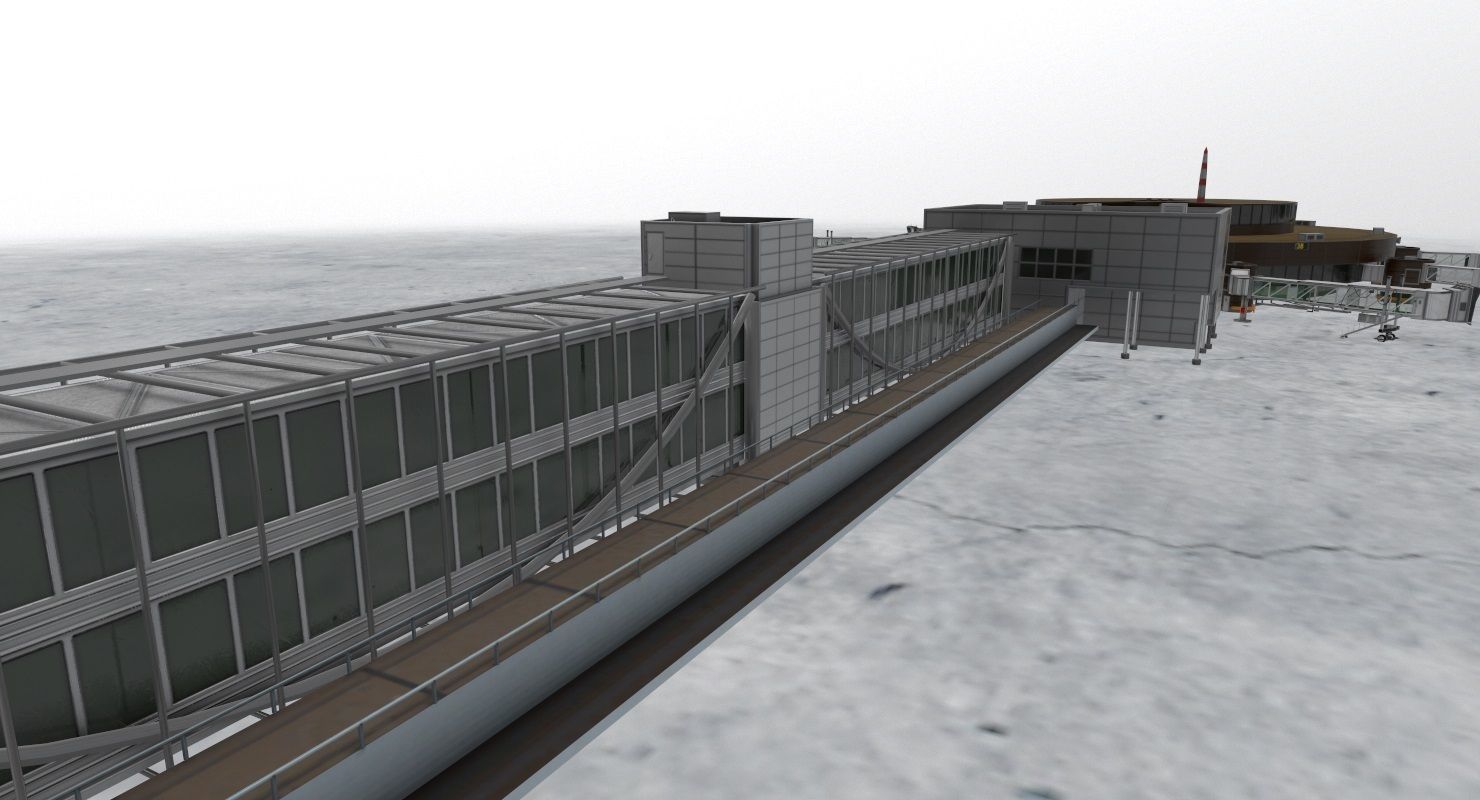 3D model EGKK South Terminal Gallery VR / AR / low-poly | CGTrader