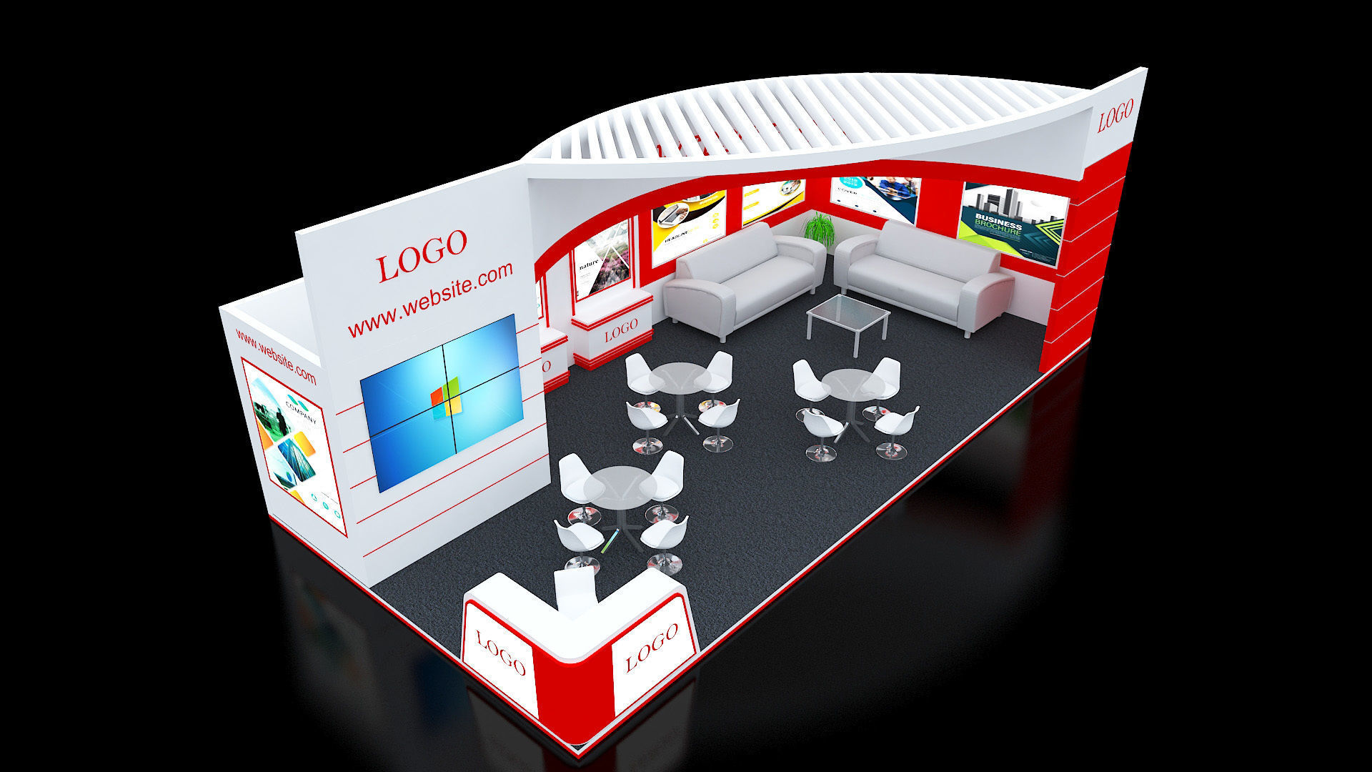 Exhibition Stall Design 3D model | CGTrader