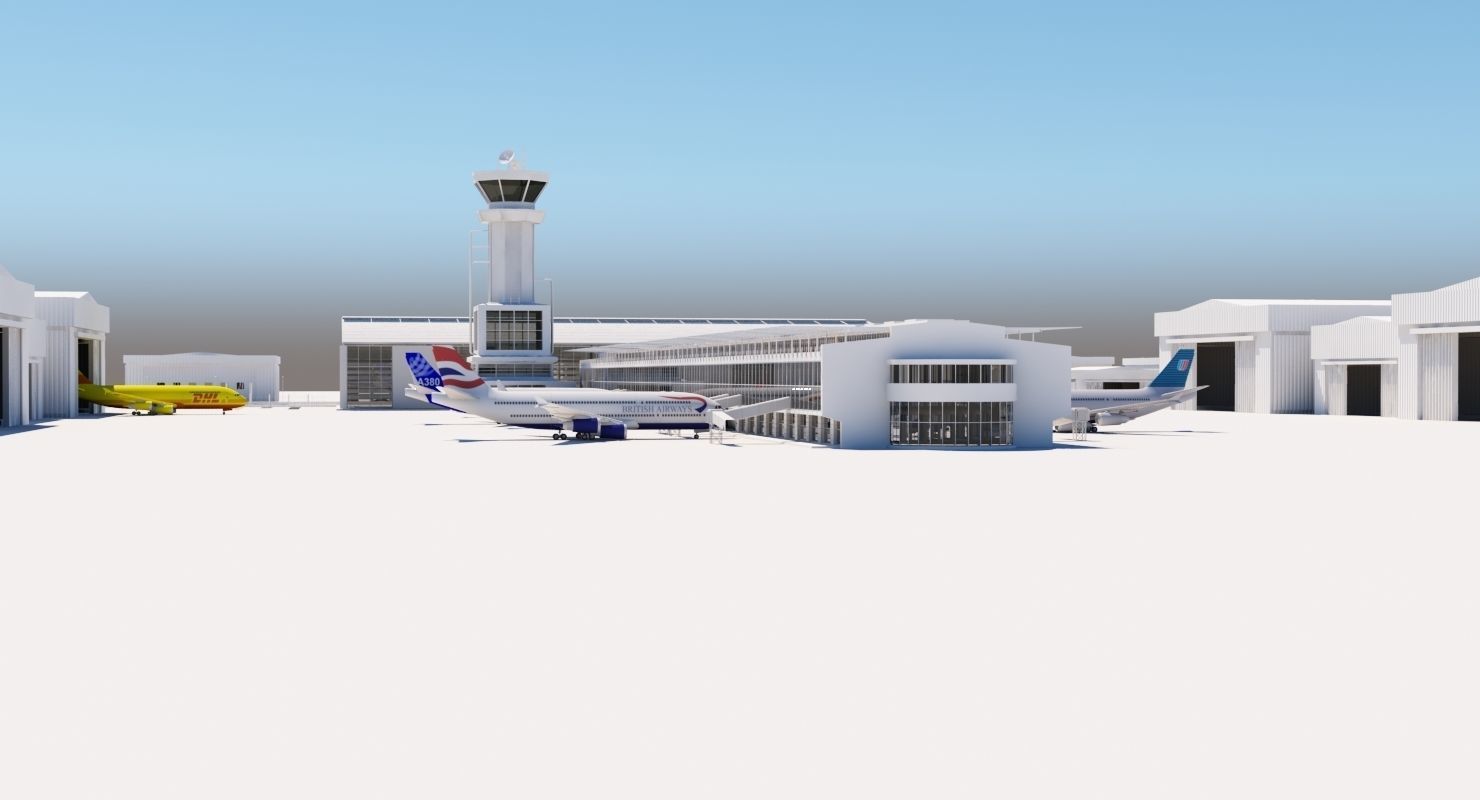 Airport Buildings Layout 3D model | CGTrader