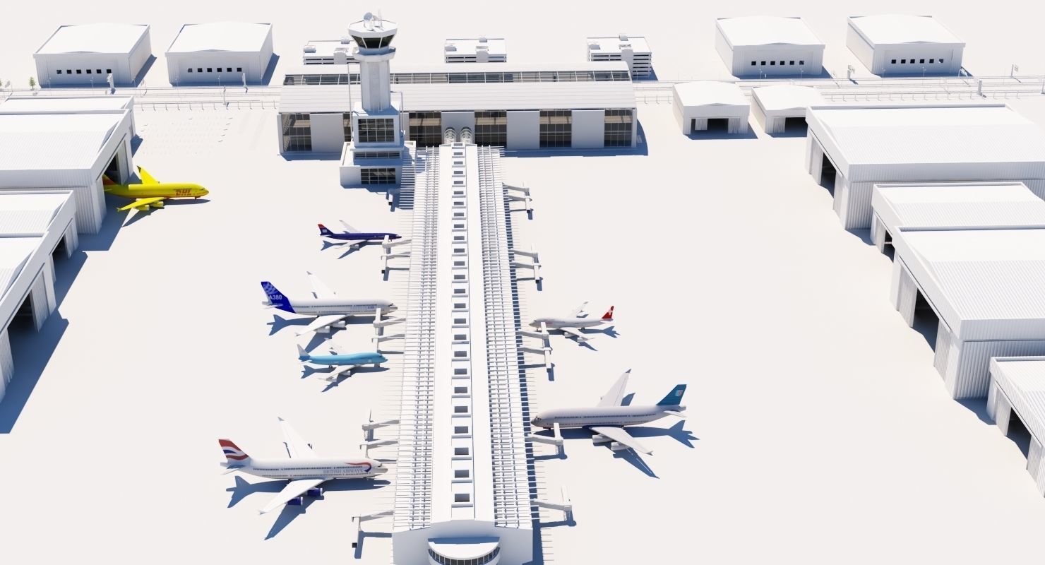 Airport Buildings Layout 3D model | CGTrader