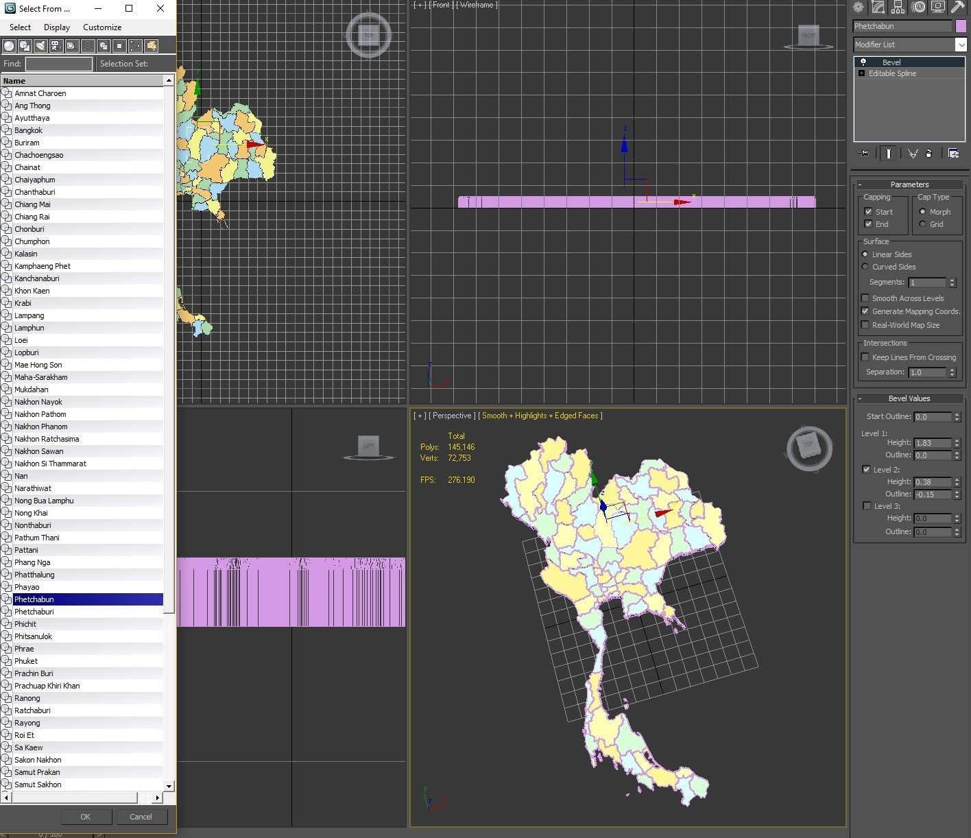 3d Political Map of Thailand 3D model | CGTrader