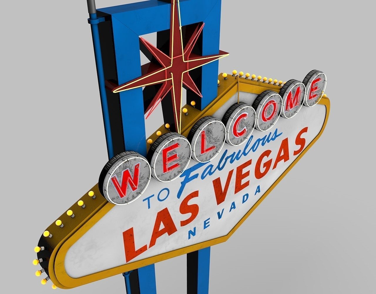 Las-Vegas-Sign las vegas welcome sign 3D model | CGTrader
