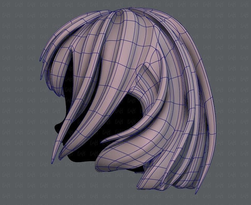 3D model 3D Hair style for girl V21 VR / AR / low-poly | CGTrader