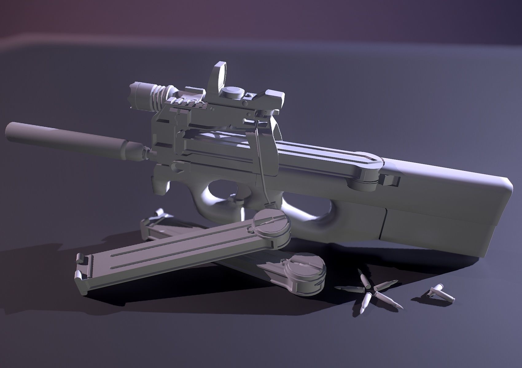 3D model HIE Game Ready P90 Attached D180521 VR / AR / low-poly | CGTrader