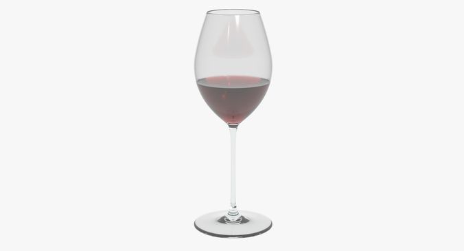 Glass Riedel Superleggero Hermitage With Wine 3D model | CGTrader