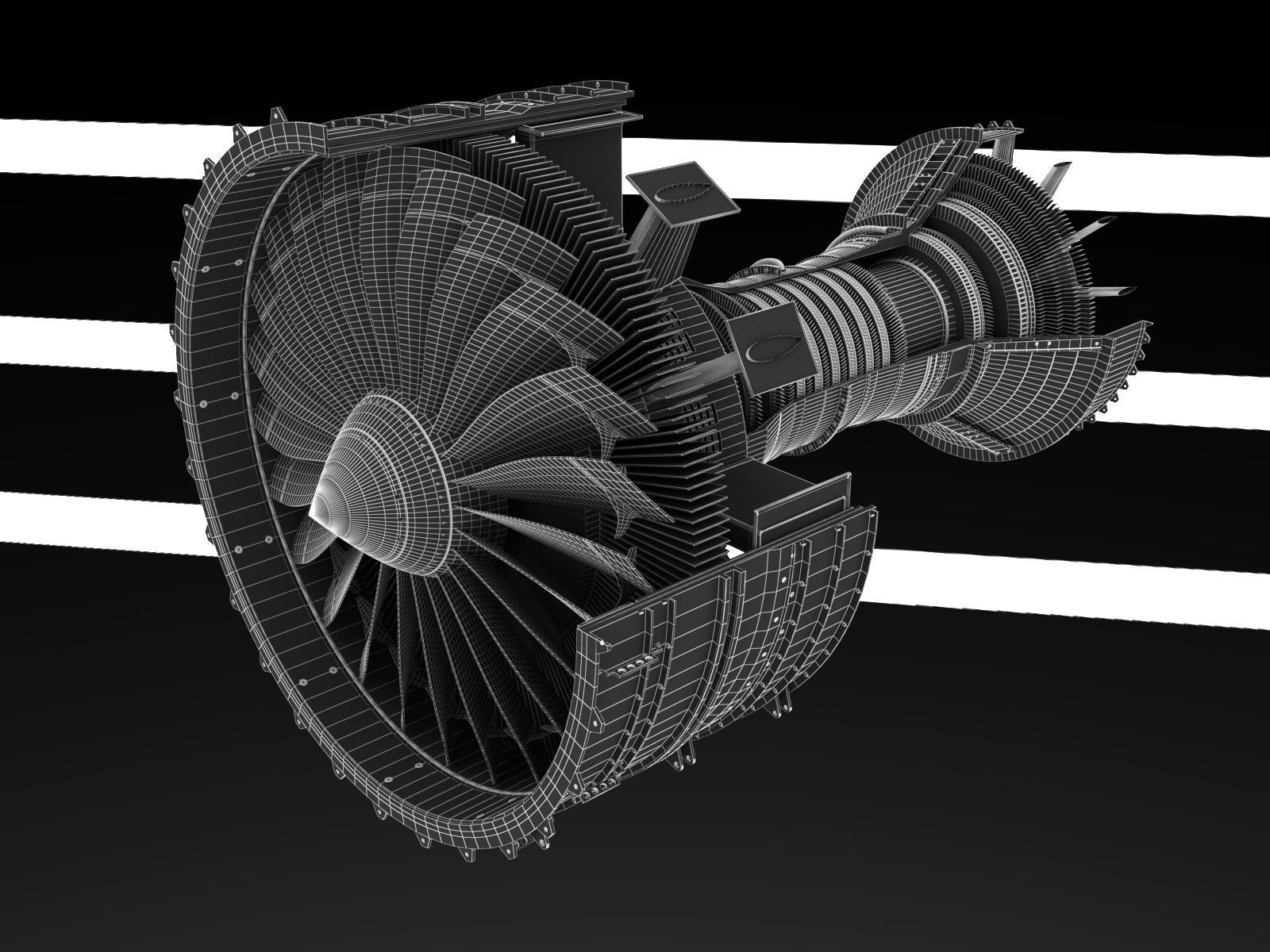 AIRCRAFT TURBOFAN ENGINE 3D model animated | CGTrader