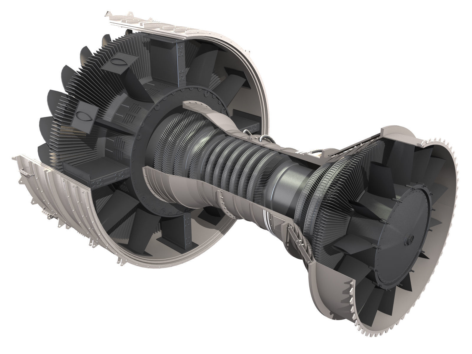 AIRCRAFT TURBOFAN ENGINE 3D model animated | CGTrader