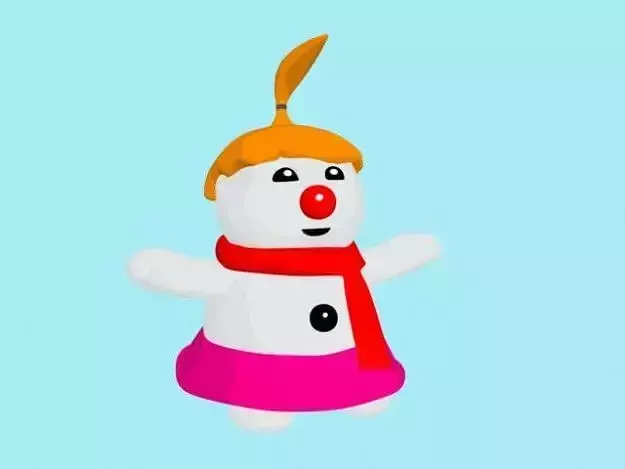Cartoon complete Bouli Snowman Set 3D model animated rigged | CGTrader