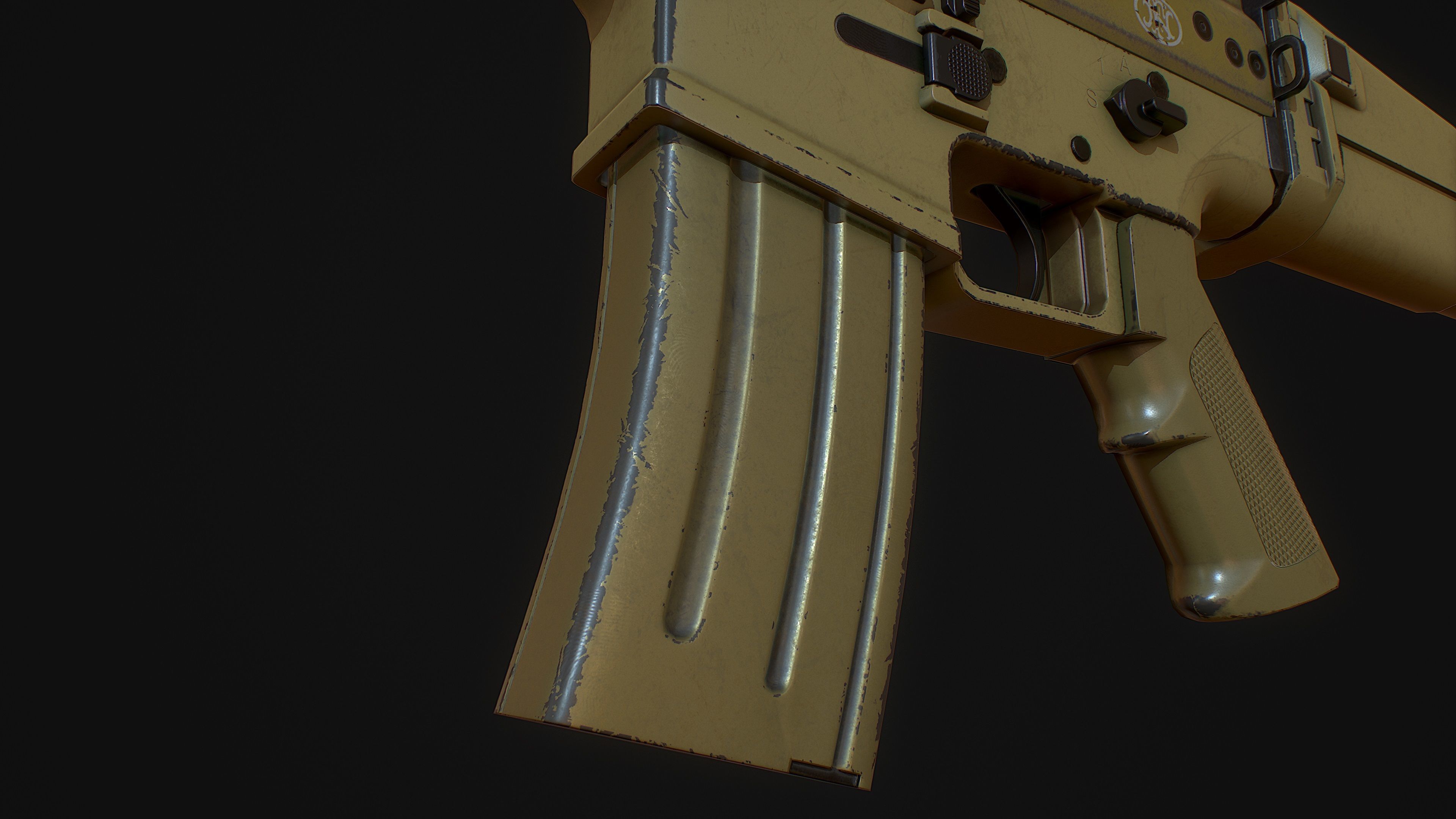 3D model SCAR L tan rifle VR / AR / low-poly | CGTrader