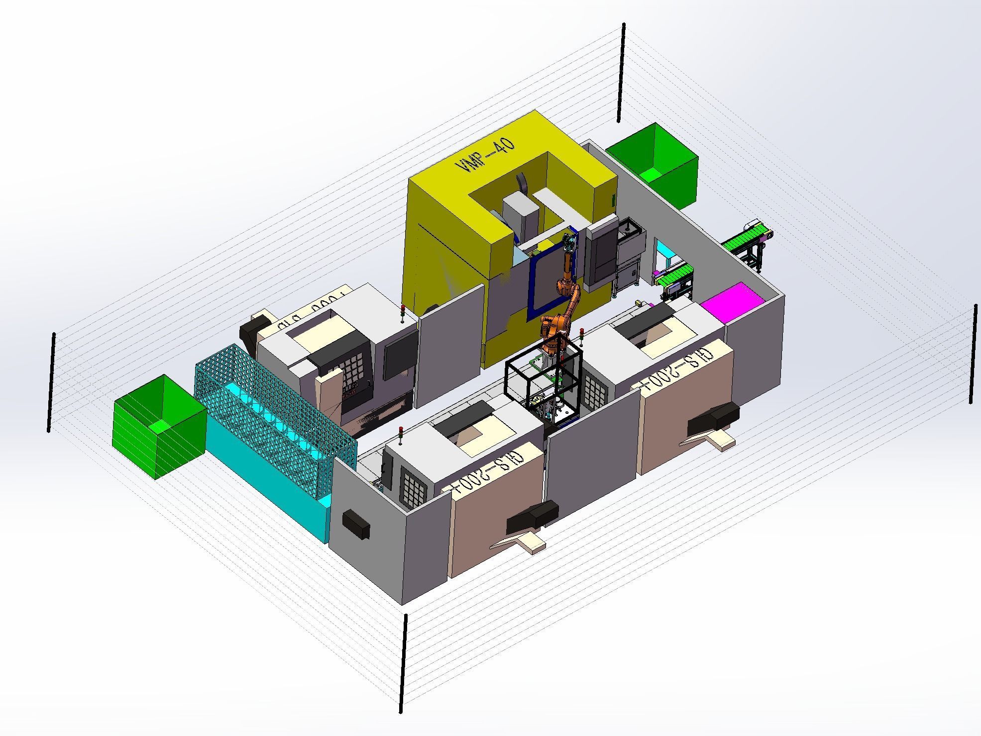 Auotmatic loading CNC center 3D model | CGTrader