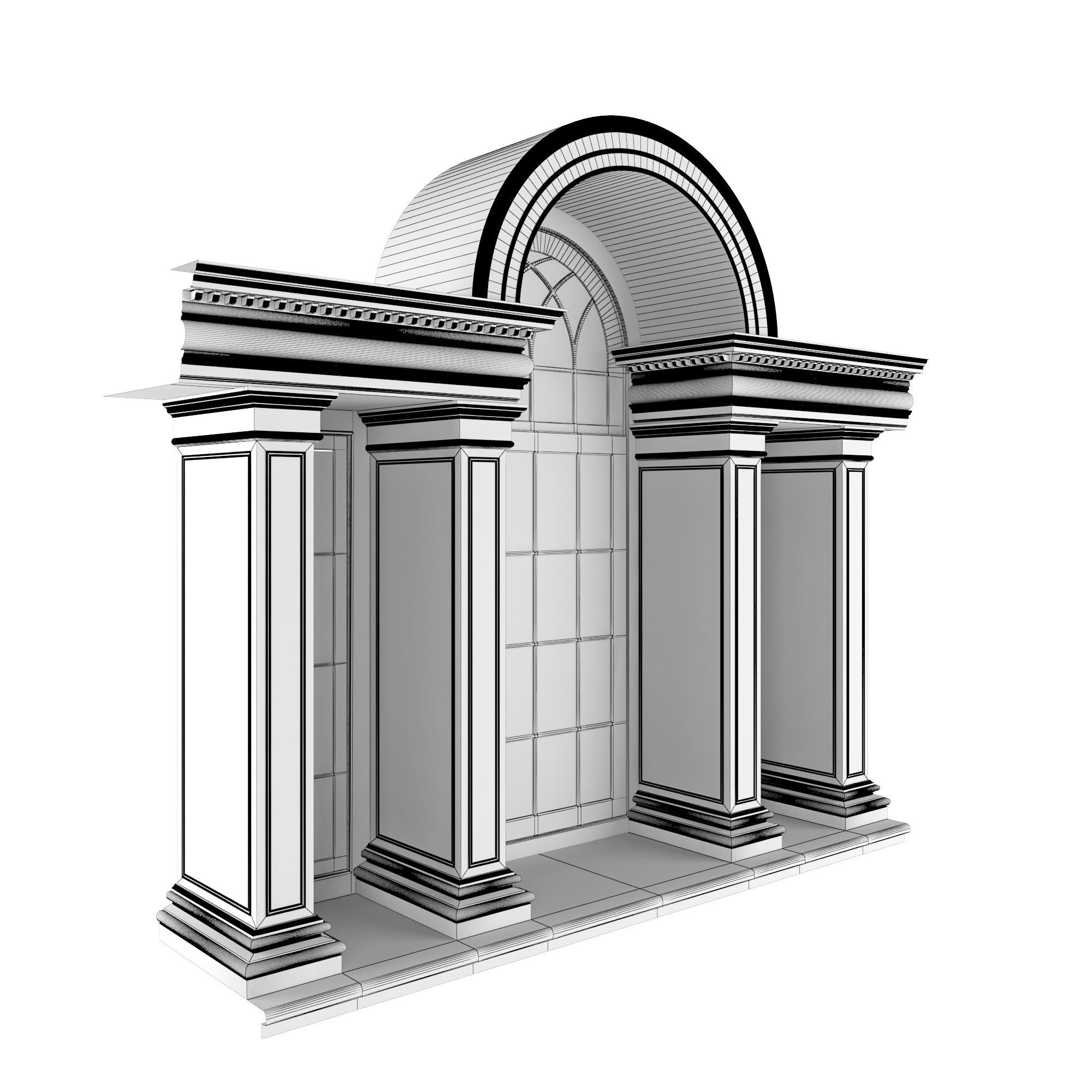 Classic Architecture Arch Window 3D model | CGTrader