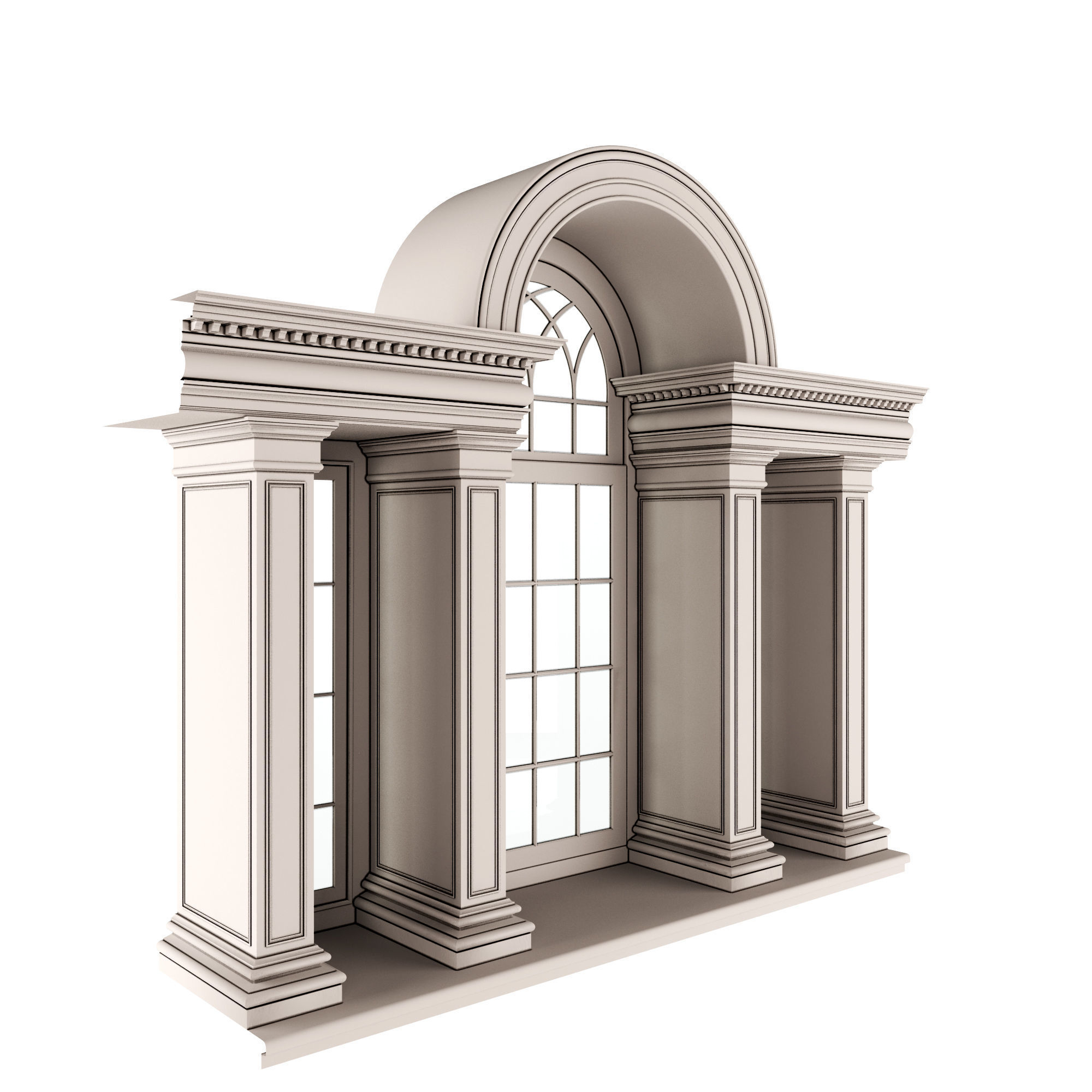 Classic Architecture Arch Window 3D model | CGTrader